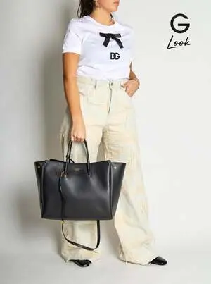 Balenciaga Hampton Medium Embossed Logo Leather Handbag