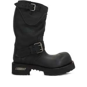 Balenciaga Leather Buckled Boots