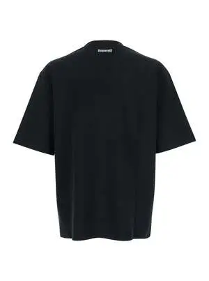 Dsquared2 T-shirt With Logo On The Front In Cotton - Black