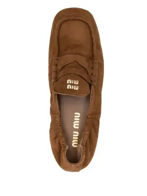 Miu Miu Ruched Leather Loafers - Multicolor