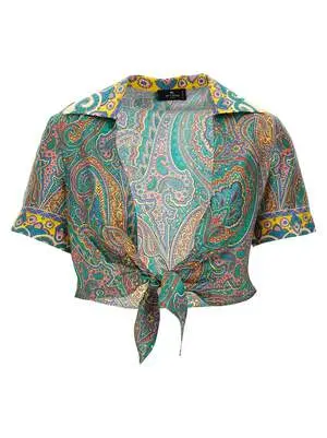 ETRO Etro Paisley Print Silk Shirt With Knot Detail