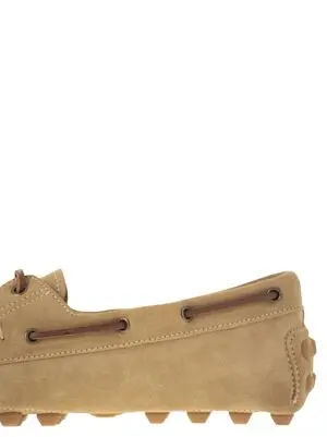 TOD'S Gommino Bubble Suede Boat Shoes - Cream
