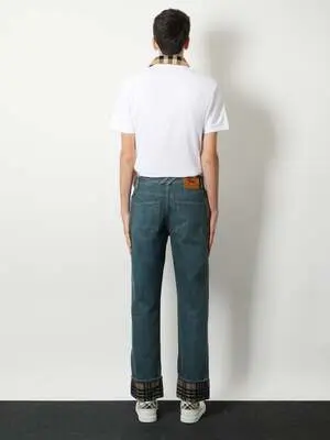 Burberry Dexter Jeans With Traditional Check Detail - Multicolor