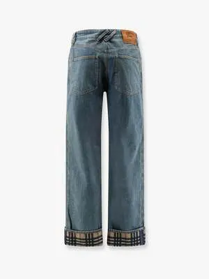 Burberry Dexter Jeans With Traditional Check Detail - Multicolor