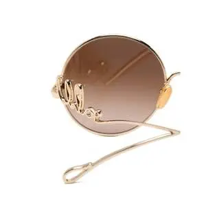 Chloé Sunglasses Tone Round Frame - Gold