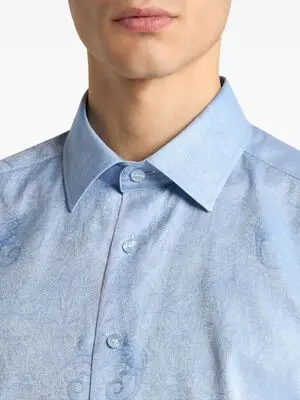 Etro Cotton Jacquard Shirt With Gecko Motif