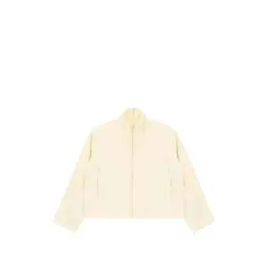 Carven Cropped Zip-up Jacket With High Neck - Cream
