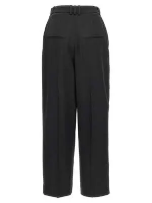 Balmain Grain De Poudre Wool Pants - Black