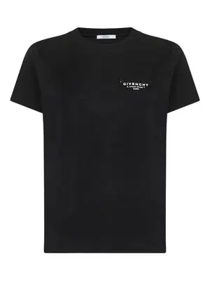 Givenchy Regular Fit Cotton T-shirt With Back Print - Black