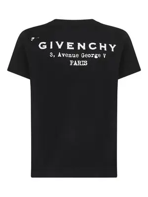 Givenchy Regular Fit Cotton T-shirt With Back Print - Black