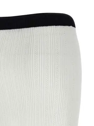 Balmain Two-tone Crocheted Mini Skirt With Button Detail