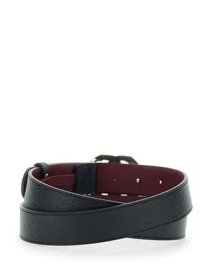 Gucci Belt With Gg Buckle In Hammered Leather