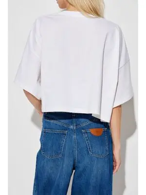 Chloé Cotton Logo Print Cropped T-shirt