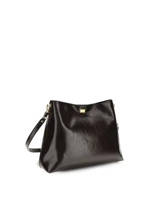 Dolce & Gabbana Large Vittoria Leather Shoulder Bag - Brown