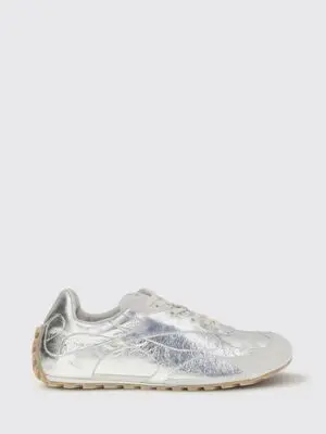 Bottega Veneta Bottega Veneta Silver Calf Leather Sneakers Silver