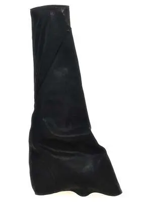 RICK OWENS DRKSHDW Fetish Boots In Overdyed Stretch Foil