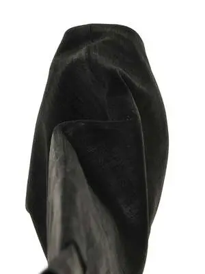 Rick Owens Fetish Boots In Overdyed Stretch Foil - Black