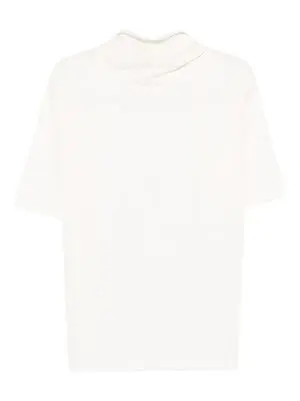 LEMAIRE Lemmaire Cotton Roll Neck Short Sleeve Top - Multicolor