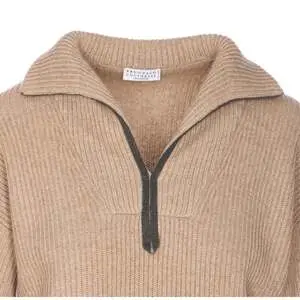 Brunello Cucinelli Cashmere Sweater With Monile Detail