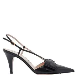 Valentino Garavani Slingback Pointed Toe Stiletto Heel With Bow Detailing - Black