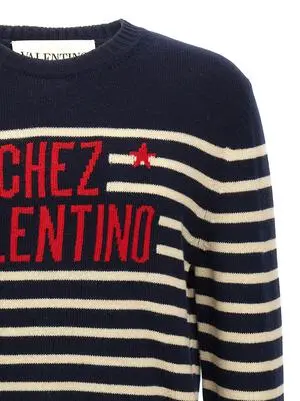 Valentino Garavani Chez Striped Wool Sweater