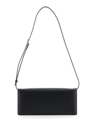 TOM FORD Grained Leather Crossbody Bag With T Plaque - Black