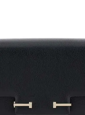 TOM FORD Grained Leather Crossbody Bag With T Plaque - Multicolor