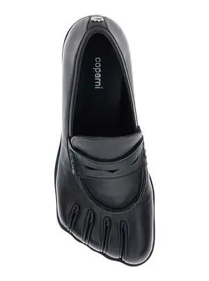 Coperni Leather Loafers With Foot-shaped Design And Back Logo - Multicolor