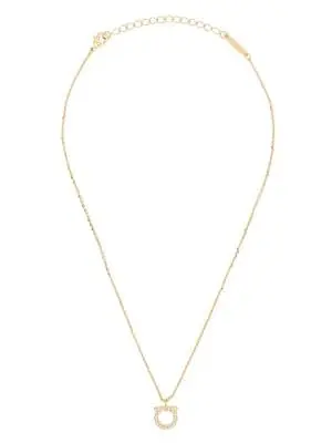FERRAGAMO Gancini Crystal Necklace - Silver