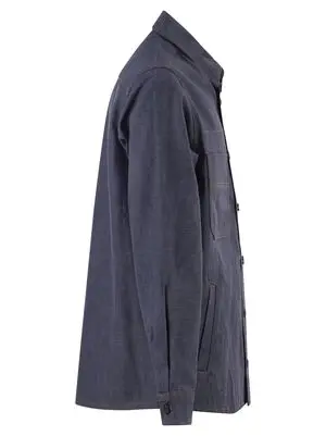 A.p.c. Cotton Denim Shirt With Patch Pockets - Blue