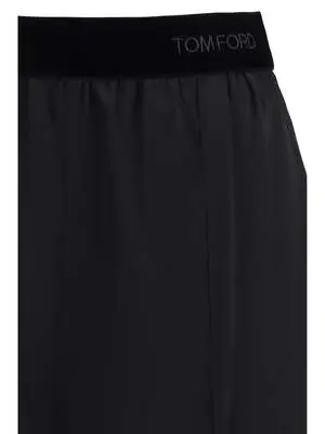 TOM FORD Stretch Silk Satin Trousers - Black