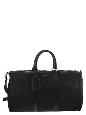 Kiton Nylon And Leather Trimmed Duffel Bag - Black