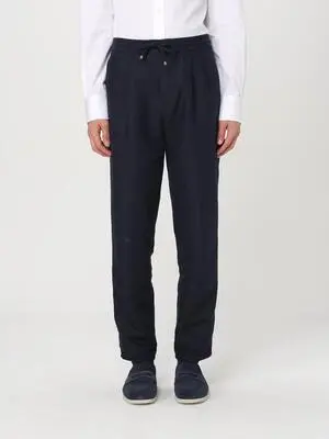 Brunello Cucinelli Linen And Cotton Blend Trousers - Blue