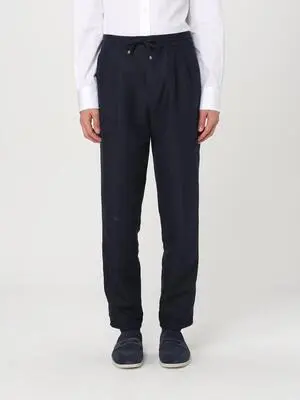 Brunello Cucinelli Linen And Cotton Blend Trousers - Blue