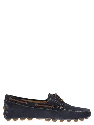 TOD'S TOD'S Rubber Bubble Suede Boat Shoe Blue