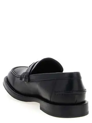 Moschino Berlin Leather Loafers With Metal Coin Detail
