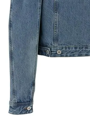 Jacquemus La Veste De-nimes Ovalo Cropped Denim Jacket - Blue