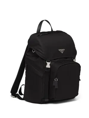 Prada Re-nylon And Saffiano Leather Backpack - Black