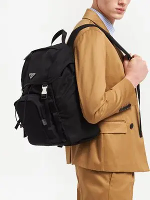 Prada Re-nylon And Saffiano Leather Backpack - Black