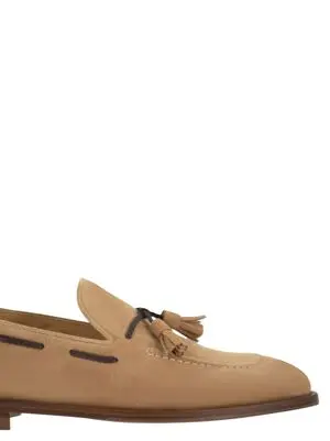Brunello Cucinelli Suede Tassel Loafers - Cream