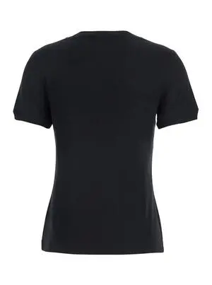 Dolce & Gabbana Cotton Crewneck T-shirt With Maxi Logo - Black