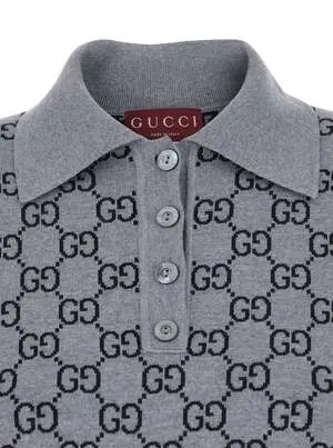 Gucci Wool Dress With Gg Motif - Multicolor
