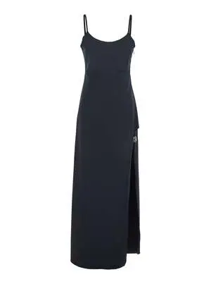 Coperni Long Dress With Side Logo Plaque - Multicolor