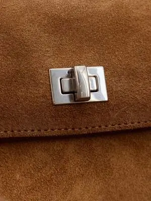 Balenciaga Rodeo M Suede Shoulder Bag