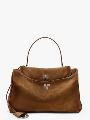 Balenciaga Rodeo M Suede Shoulder Bag - Brown