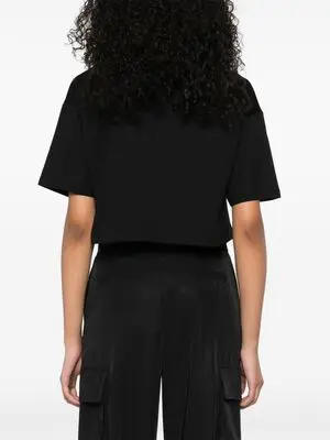 Balmain Logo Cotton Cropped T-shirt - Multicolor
