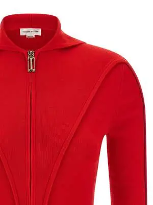 Victoria Beckham Hooded Zip-up Cardigan