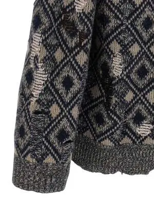 WALES BONNER Sibling Merino Wool Cardigan