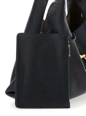 Gucci Grained Leather Horsebit Shoulder Bag - Black