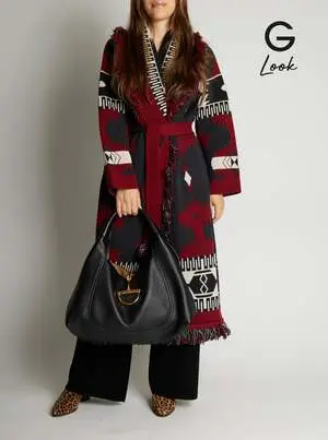 Gucci Grained Leather Horsebit Shoulder Bag - Black